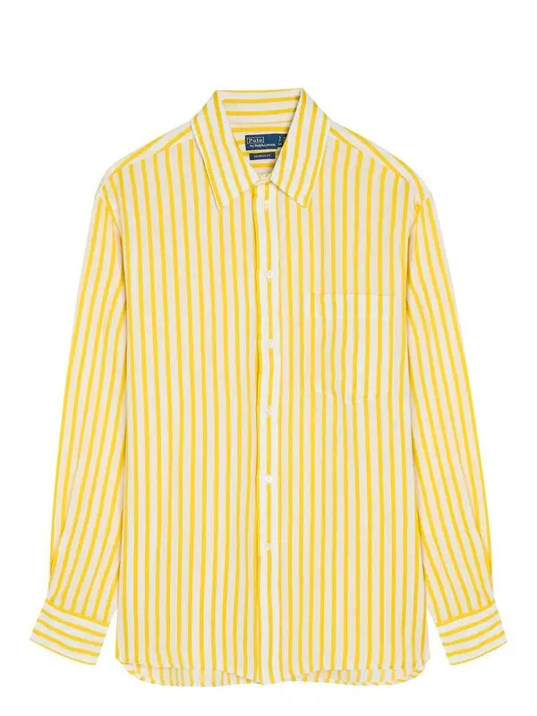 Polo Ralph Lauren Striped Linen And Cotton-blend Shirt - Yellow