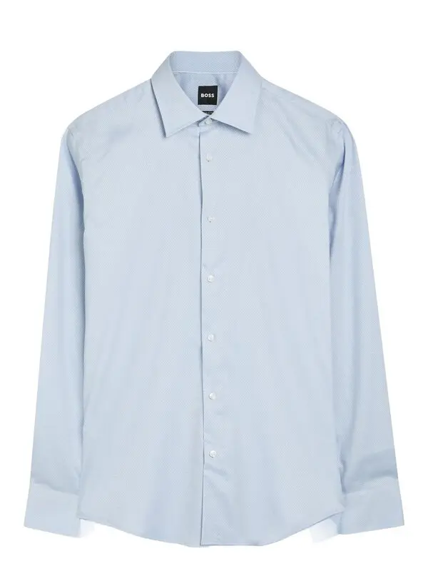 BOSS Joe Stretch-cotton Shirt - Light Blue