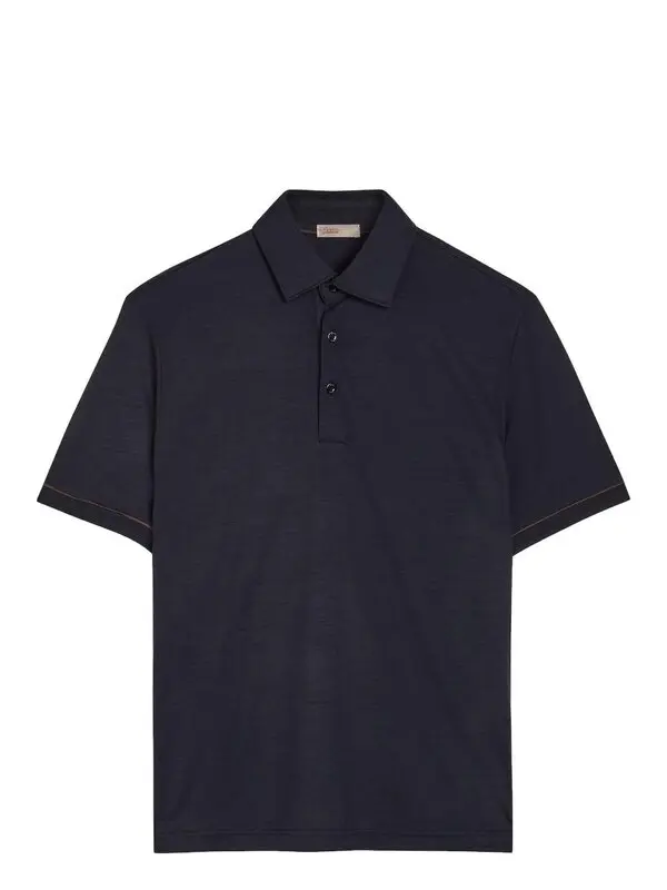 Herno Wool-jersey Polo Shirt - Navy