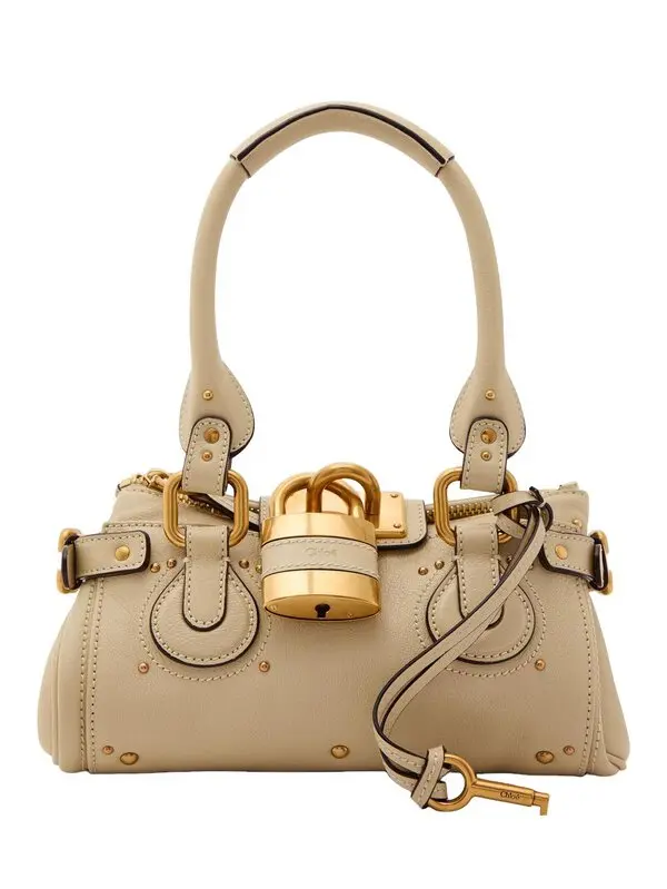 Chloé Paddington Small Grained Leather Shoulder Bag - Cream