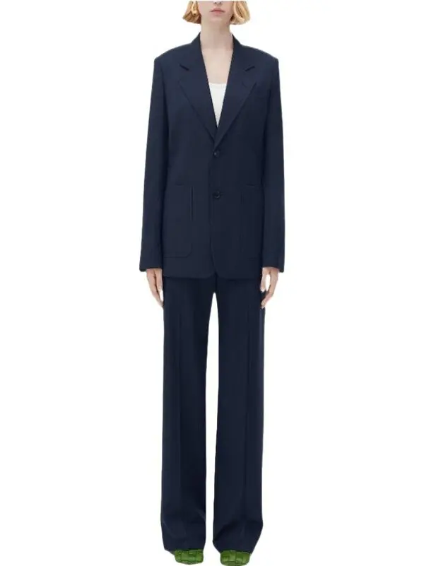Bottega Veneta Wool Herringbone Casual Jacket - Black