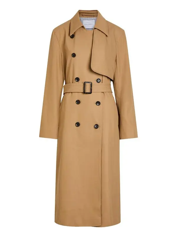 Maria Mcmanus Double-breasted Cotton Trench Coat - Light Brown