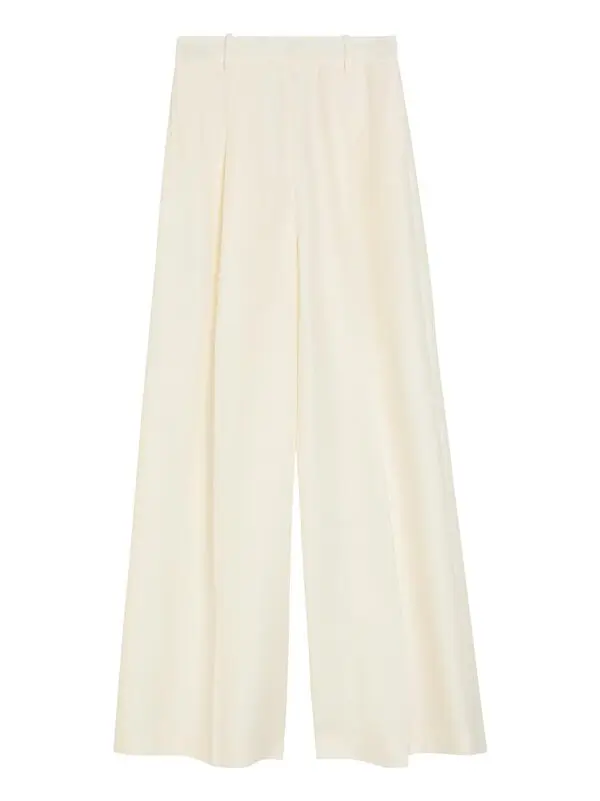 HEIRLOME Laurence Wide-leg Wool And Silk-blend Trousers - Ivory