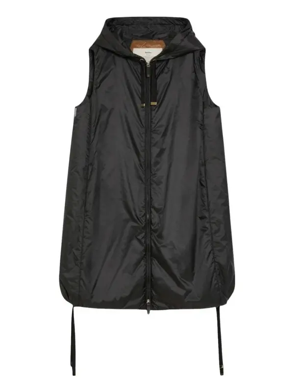 Max Mara Sleeveless Hooded Puffer Jacket - Black