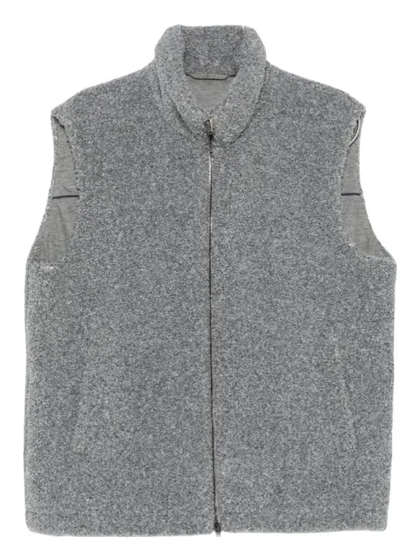 Herno Faux Fur High-neck Gilet - Grey
