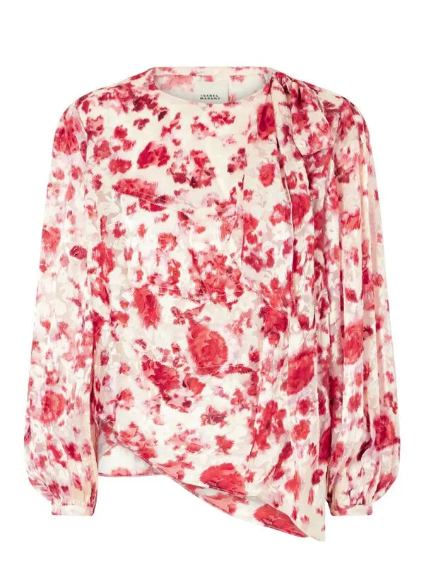 Isabel Marant Étoile Floral Print Chiffon Shirt - Red