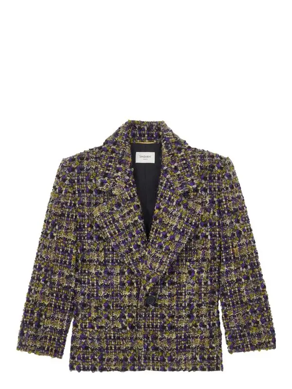 Saint Laurent Long-sleeve Blazer With Notch Lapels - Purple