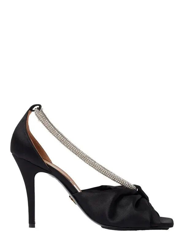 Stella McCartney Stiletto-heeled Sandals With Crystal Embellishments - Black