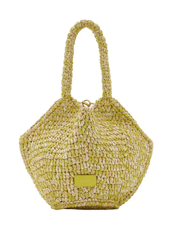 Khaite Lotus Mini Raffia Tote - Yellow