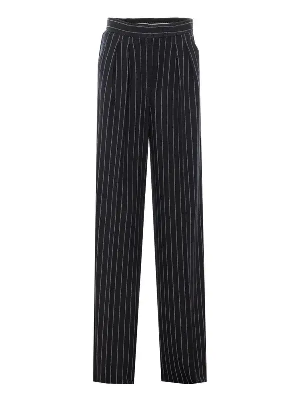 Max Mara Striped Straight-leg Trousers - Blue