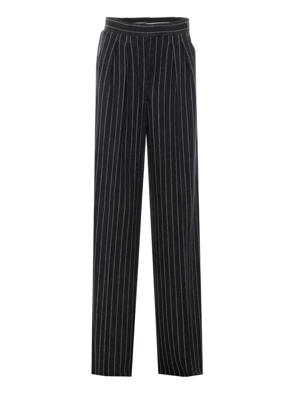 Max Mara Striped Straight-leg Trousers - Blue