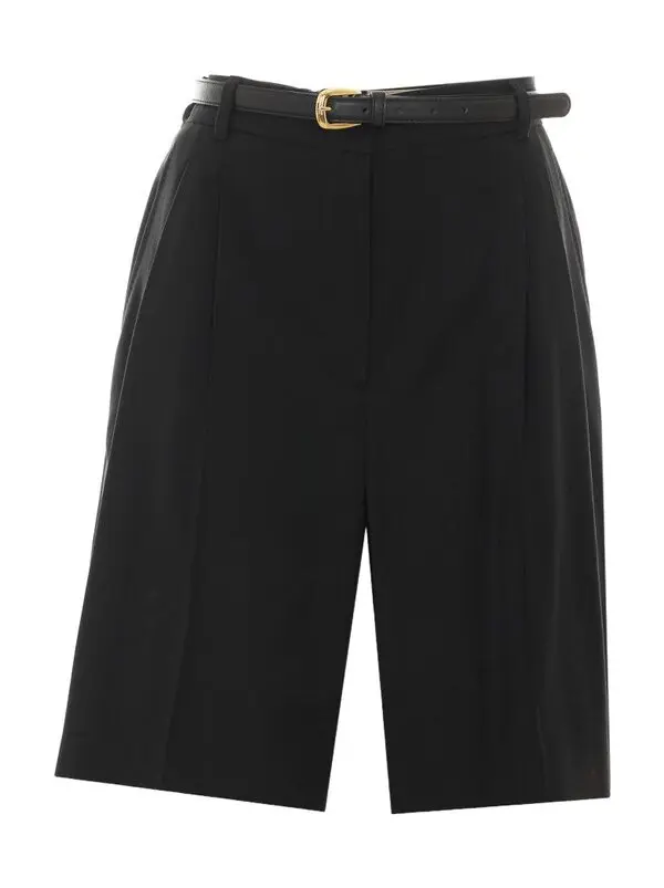 Max Mara Virgin Wool Bermuda Trousers - Black