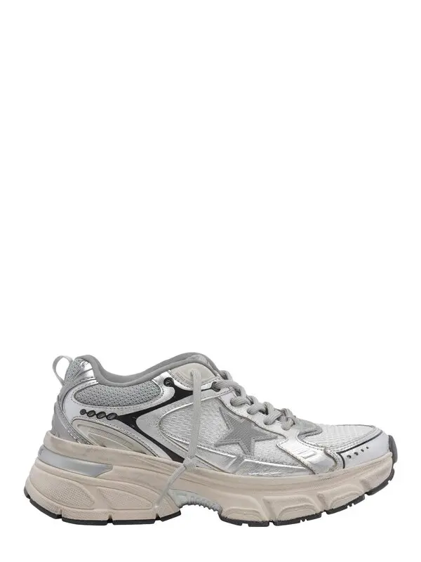 GOLDEN GOOSE Lightstar Leather & Mesh Sneakers - Gray