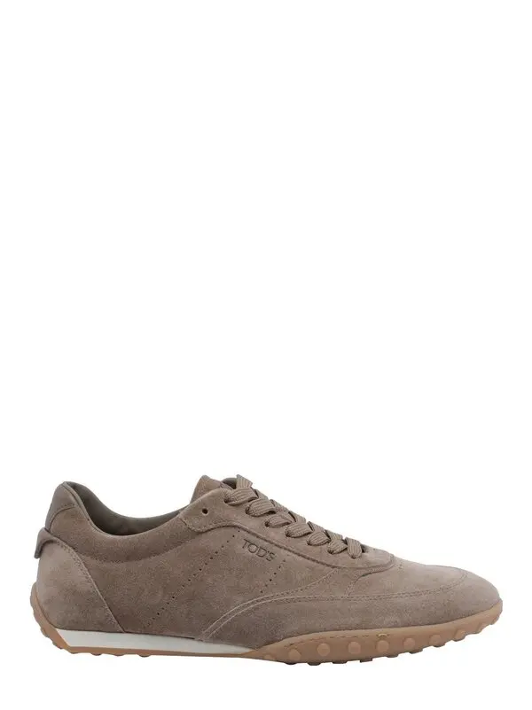 TOD'S Logo Suede Lace-up Sneakers - Brown
