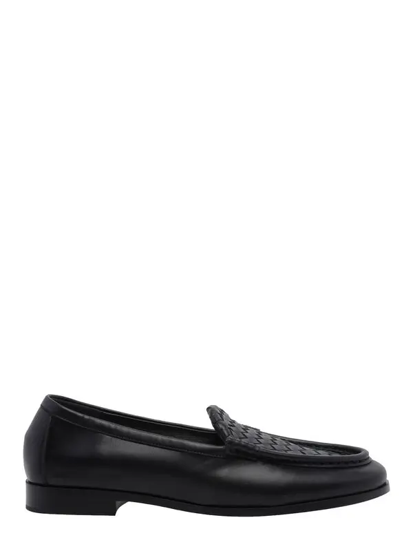 Bottega Veneta Silenzio Loafers Woven Calf Leather - Black