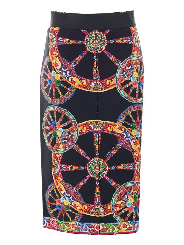 Dolce & Gabbana Carretto Print Pencil Skirt - Multicolor