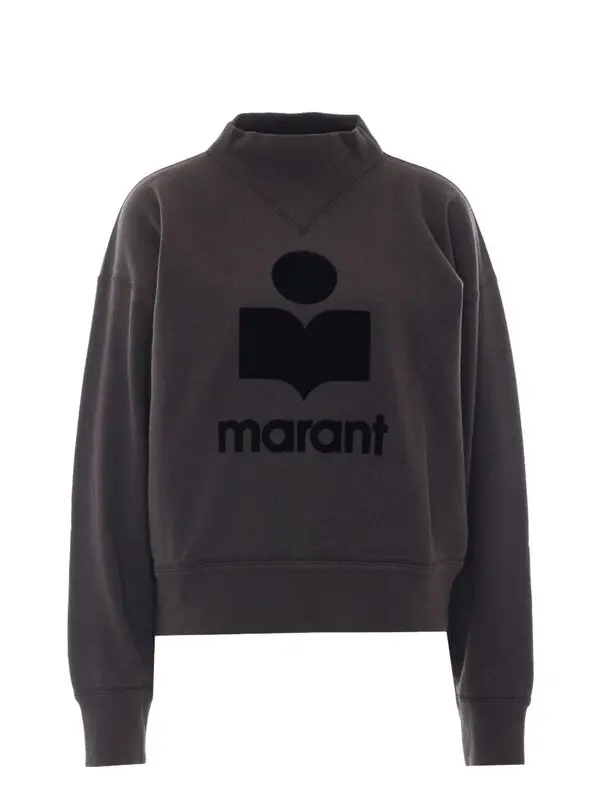 Isabel Marant Étoile Moby Turtleneck Sweatshirt With Frontal Logo - Black