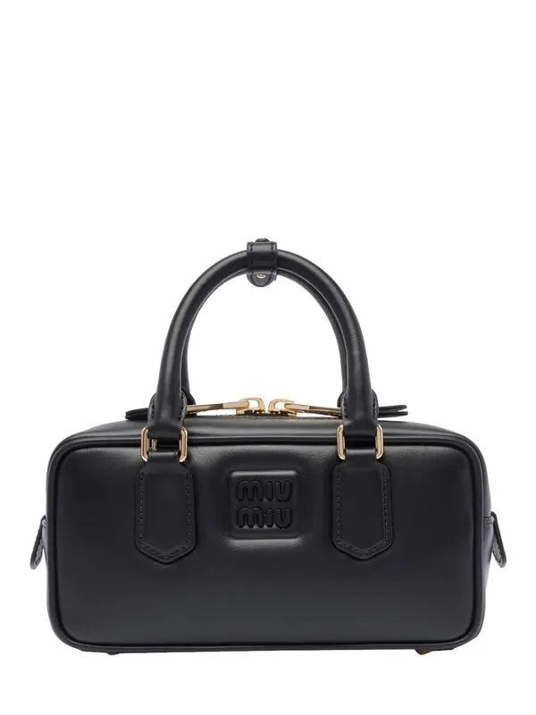 Miu Miu Mini Leather Arcadie Handbag - Black
