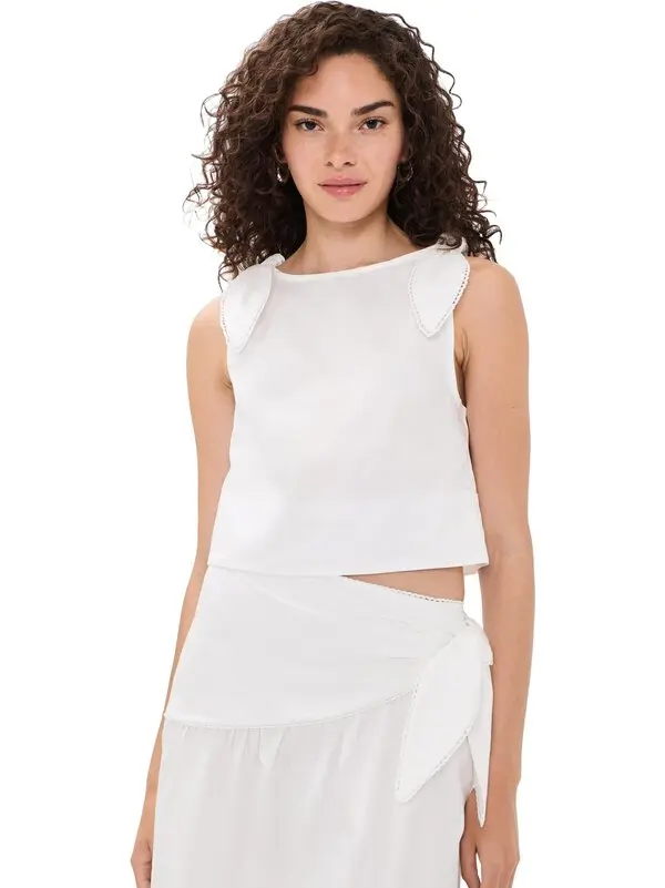 ROAME Dixie Tie Top - White