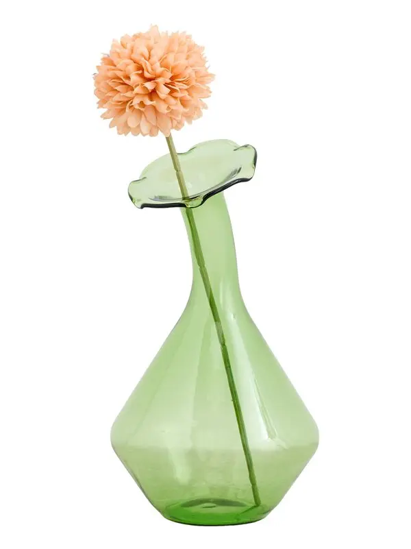 TIZO DESIGN Angled Neck Glass Vase - Green