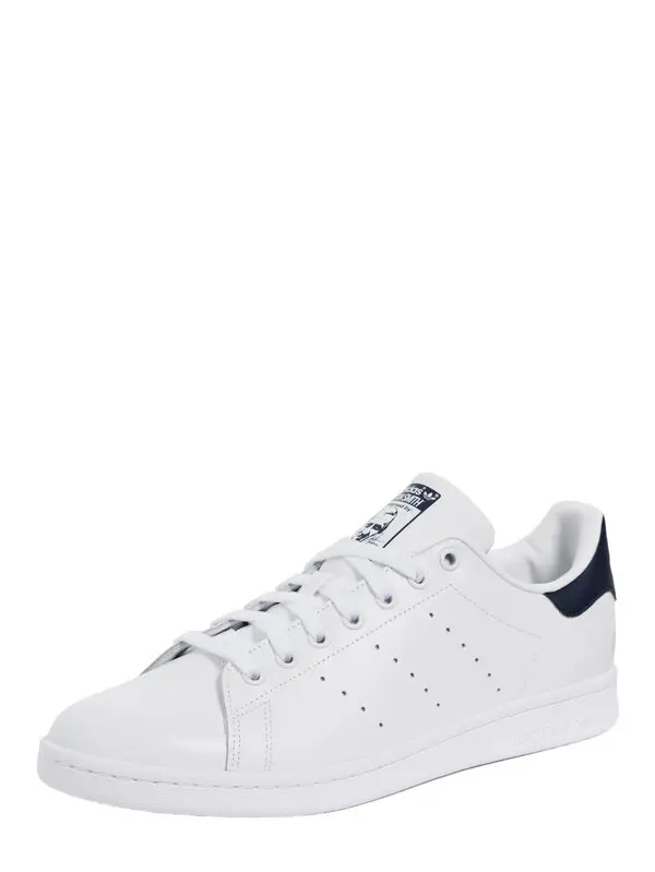 Adidas Stan Smith Leather Lace-up Sneakers - White/dark Blue