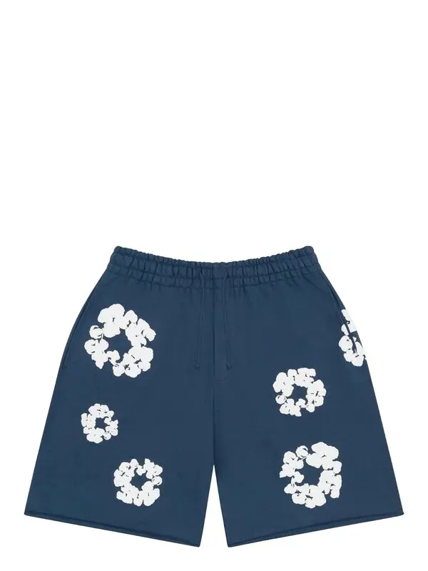 DENIM TEARS Cotton Wreath Sweatshorts - Navy