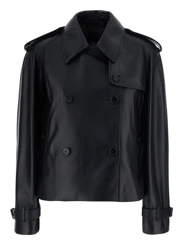 Burberry Mayfair Leather Cropped Jacket - Multicolor