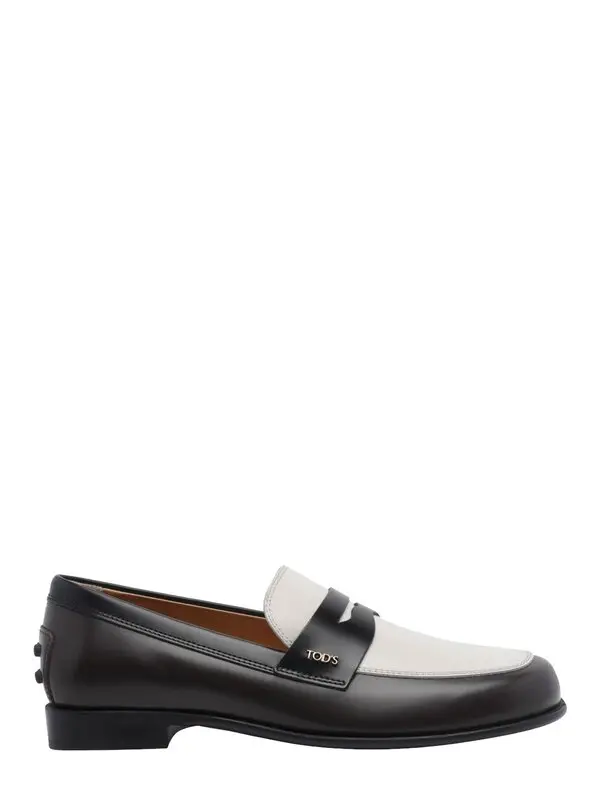TOD'S Logo Leather Loafers - Multicolor