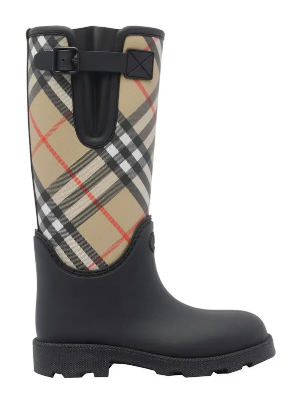 Burberry Knee-high Buckled Boots - Black