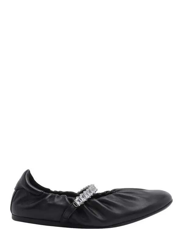 JIMMY CHOO Jade Ballerinas With Crystal Embellishments - Black