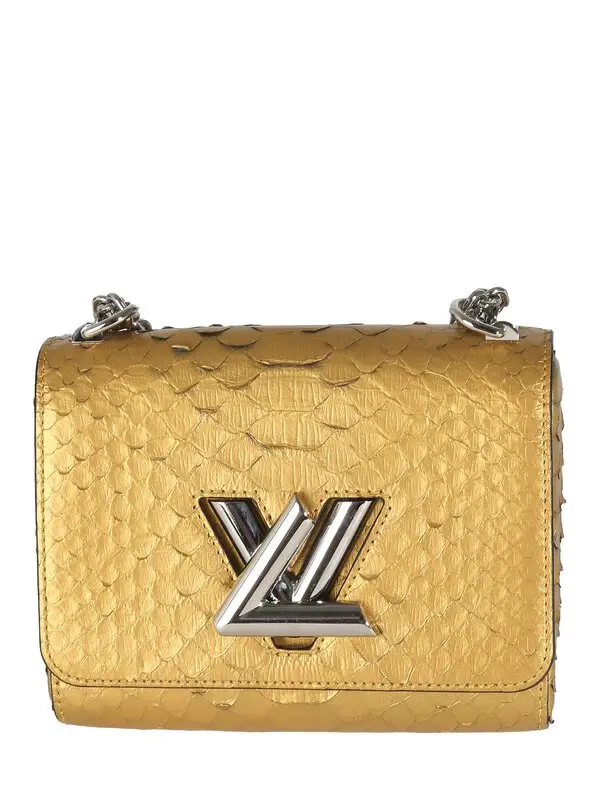 LOUIS VUITTON Metallic Python Twist Pm Shoulder Bag - Gold