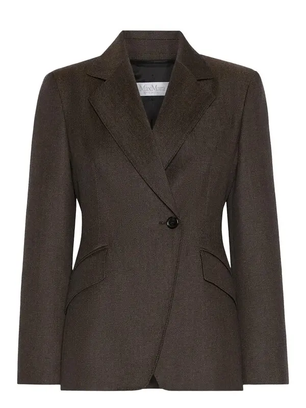 Max Mara Wool Diagonal-front Blazer - Black