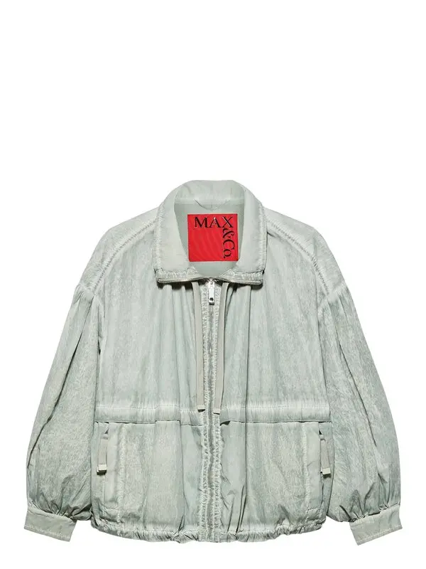Max & Co. Oversized Zip-up Jacket With Drawstring Hem - Green
