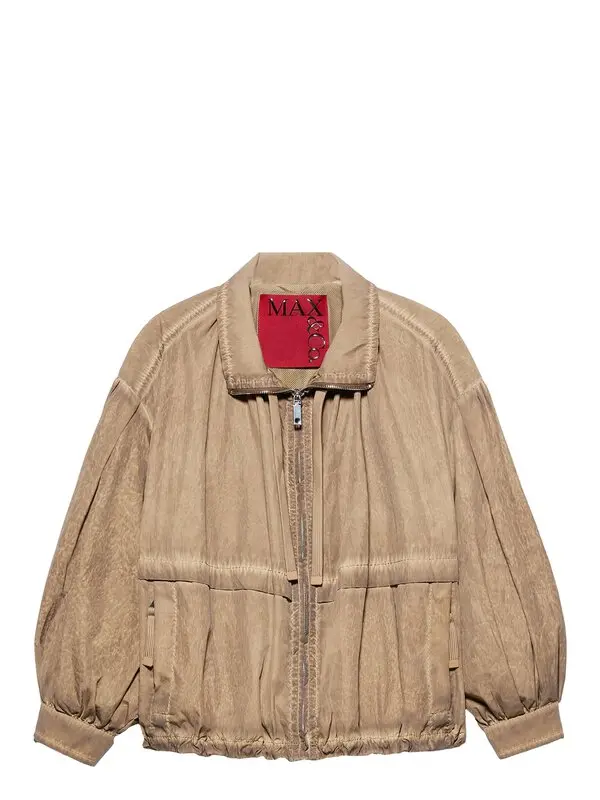 Max & Co. Oversized Zip-up Jacket With Drawstring Hem - Brown