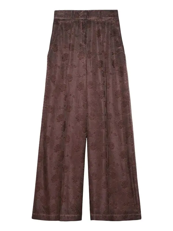 Max & Co. Floral Wide-leg Trousers - Brown