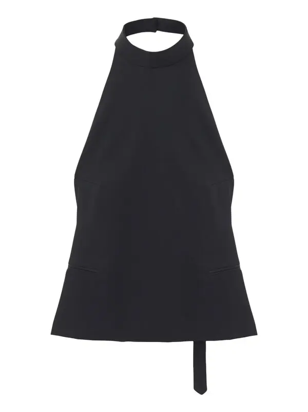 Alexander McQueen Wool Halterneck Top - Black