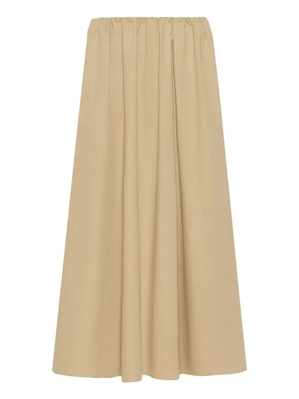 Max Mara Cotton Pleated A-line Maxi Skirt - Beige