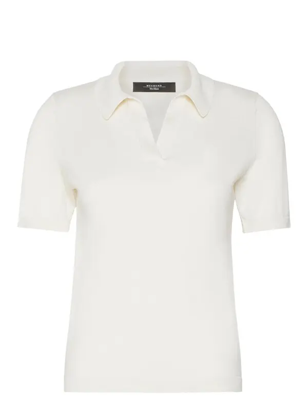 Max Mara Silk-cotton Polo Shirt - Beige