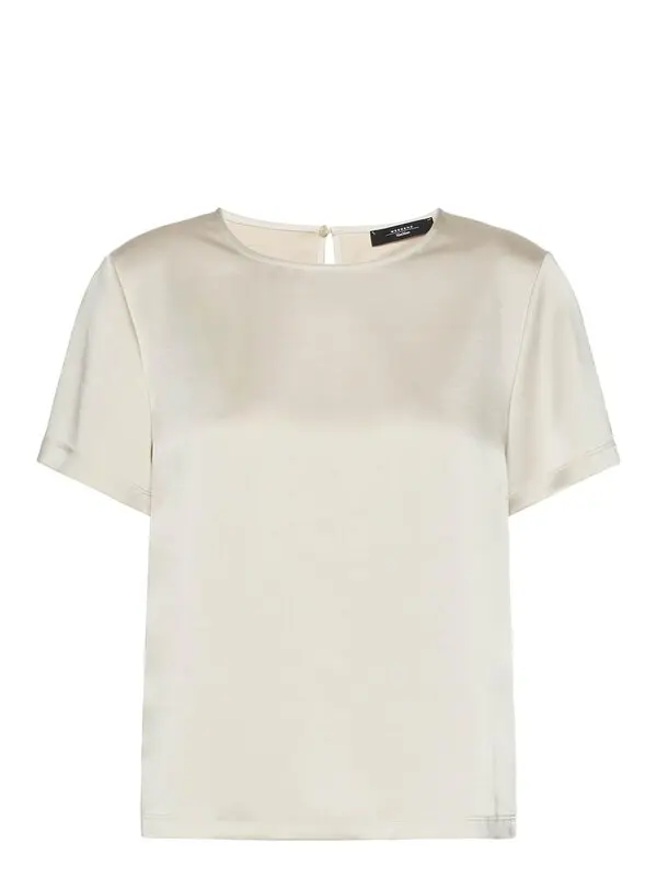 Max Mara Satin Short-sleeve Blouse - Ivory
