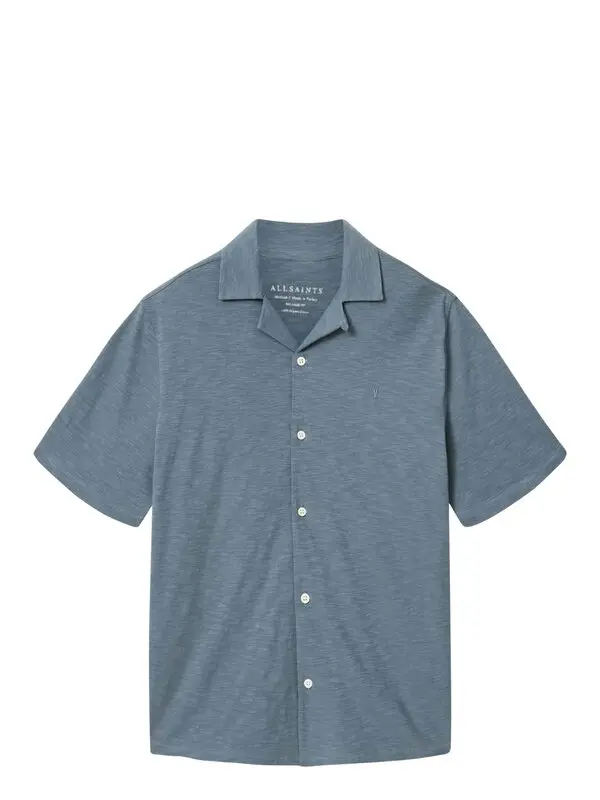 ALLSAINTS Cotton Robson Short-sleeve Shirt - Blue