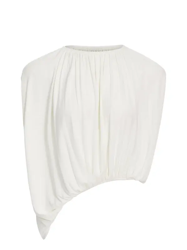 Source Unknown Rennie Gathered Jersey Top - White