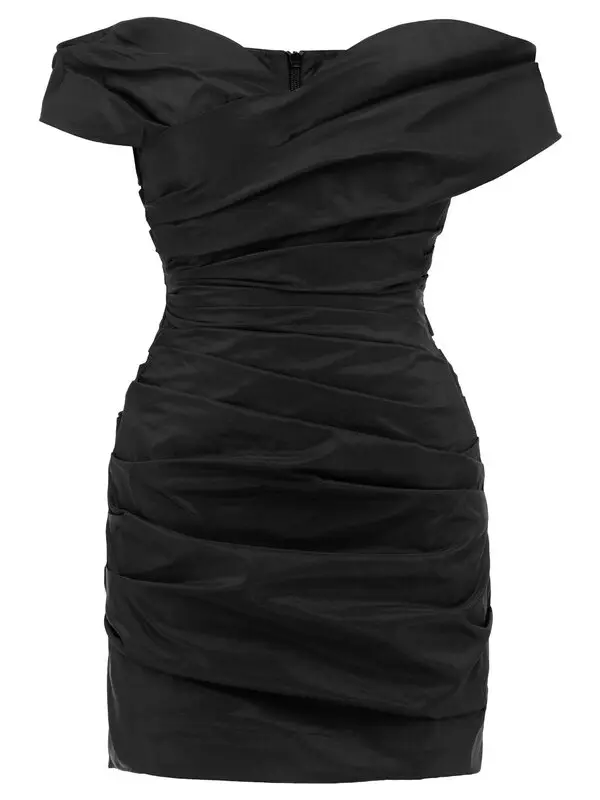 Alex Perry Off-shoulder Taffeta Mini Dress - Black