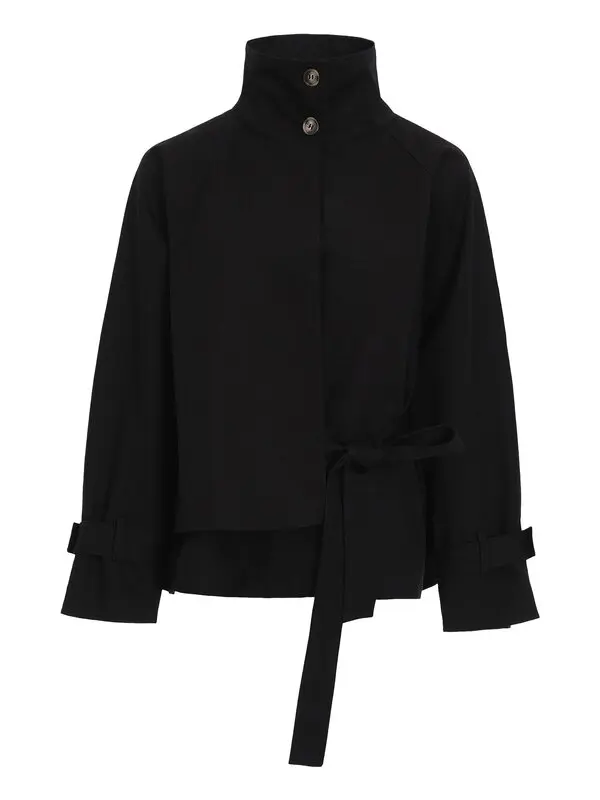 Source Unknown Esme Storm-back Cotton Gabardine Jacket - Black
