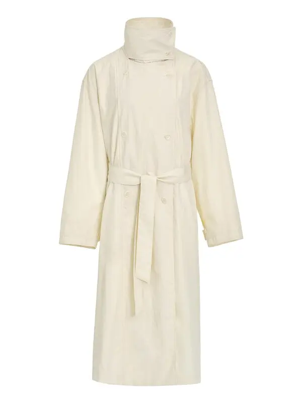 Source Unknown Helga Double Layer Cotton-blend Trench Coat - White