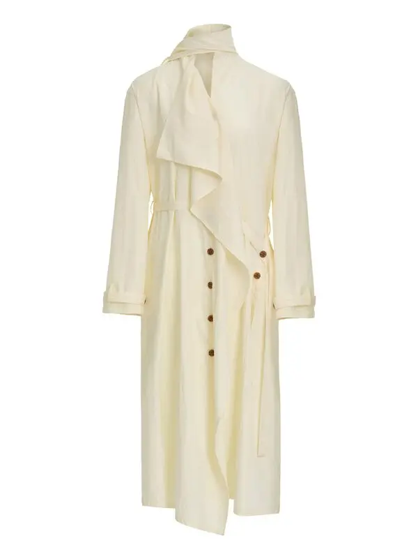Source Unknown Nitra Scarf-lapel Coat - Yellow