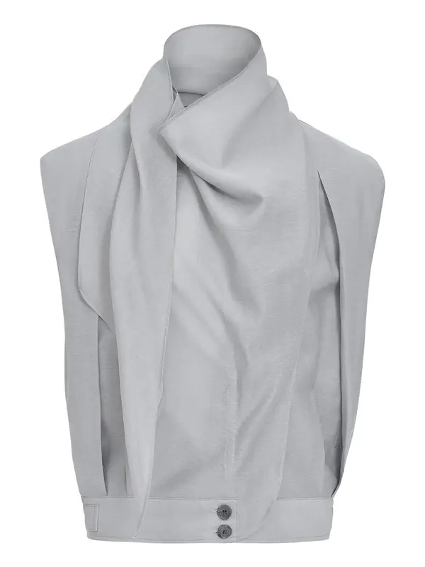 Source Unknown Paola Scarf-neck Top - Grey