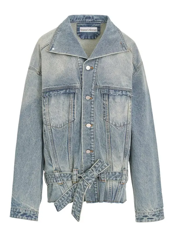 Source Unknown Zahara Denim Bomber Jacket - Blue