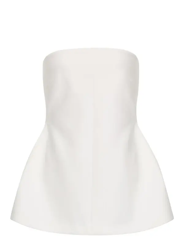 Source Unknown Rubik Peplum Top - White