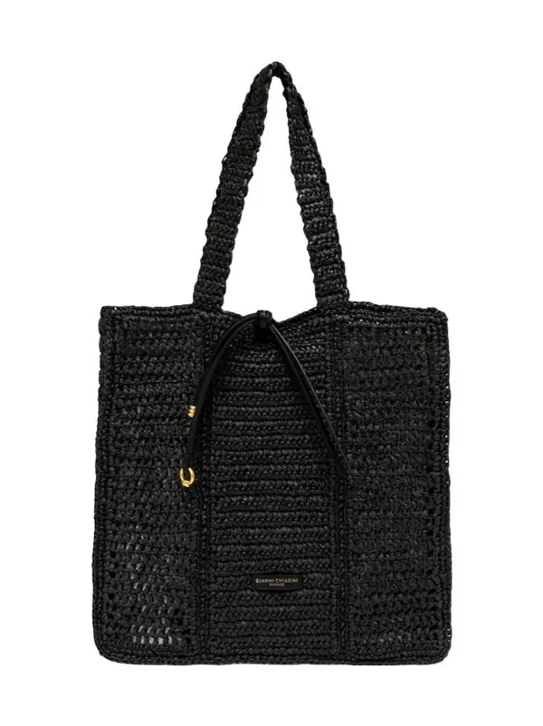GIANNI CHIARINI Nefeli Crochet Tote Bag - Black