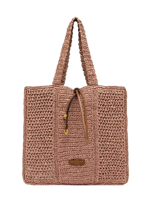 GIANNI CHIARINI Nefeli Crochet Shoulder Bag - Brown